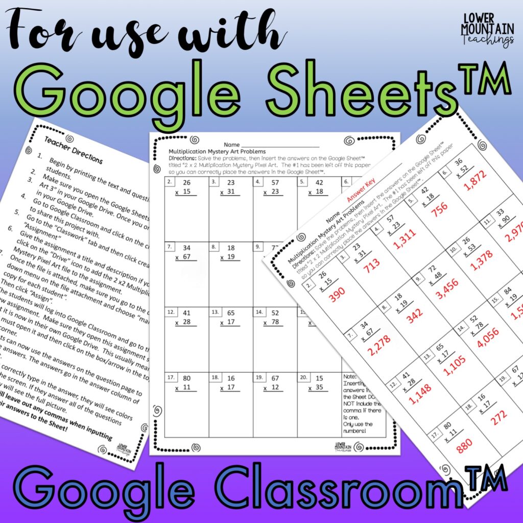 Multiplication 2 digit x 2 digit Mystery Pixel Art Activity | Made By ...