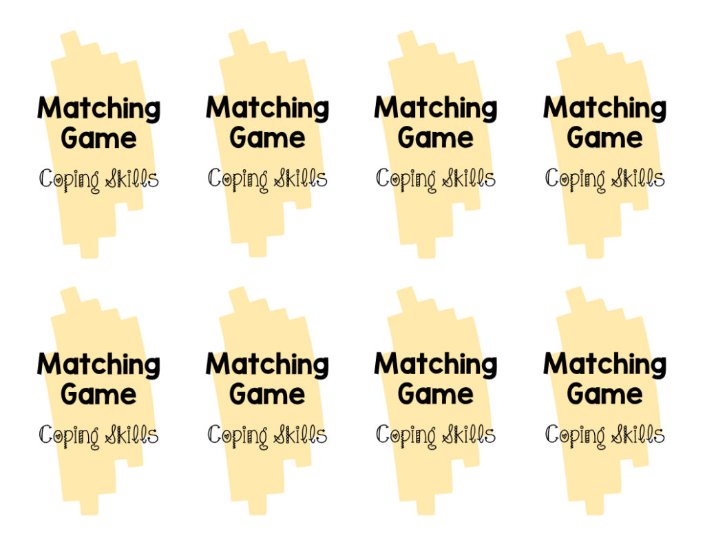 Coping Skills Matching Card Game | Made By Teachers