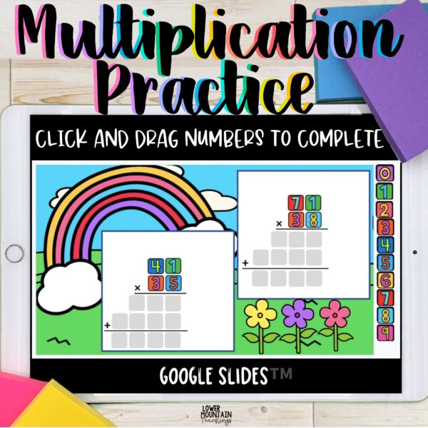 Multiplication Practice Digital 2 x 2 Digits Spring Theme | Made By ...