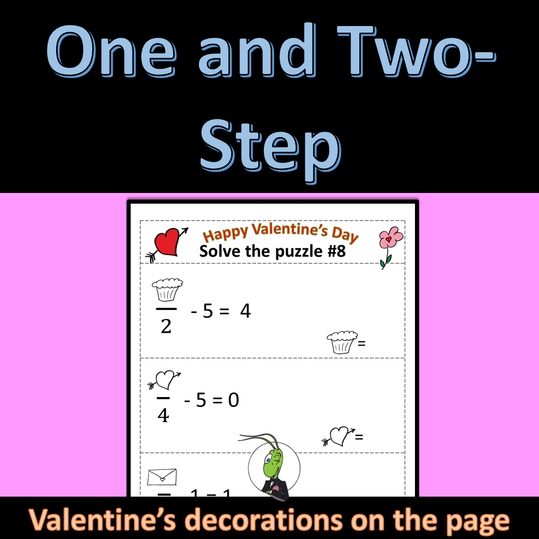 Valentine's Day Solving Equations | Number Sense Logic Puzzles ...
