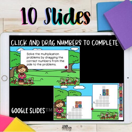 Multiplication Practice Digital 2 x 2 Digits Spring Theme | Made By ...