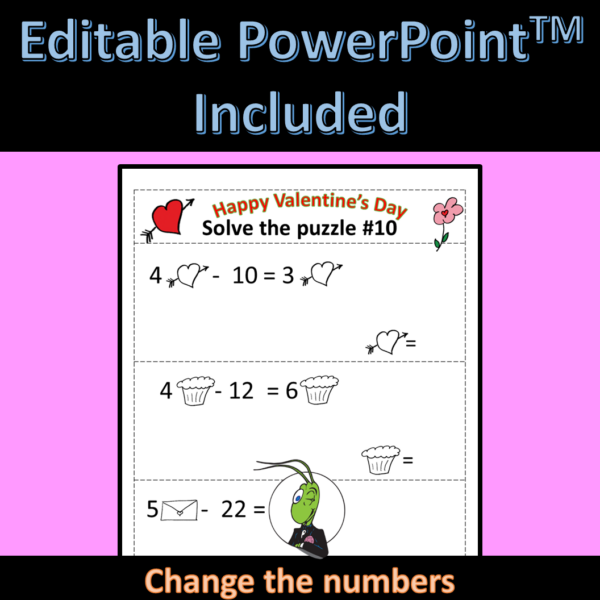 Valentine's Day Solving Equations | Number Sense Logic Puzzles ...