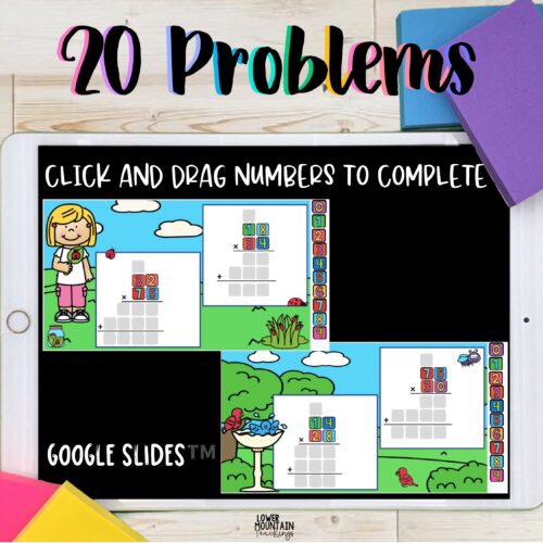 Multiplication Practice Digital 2 x 2 Digits Spring Theme | Made By ...