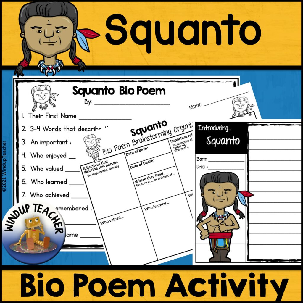 Squanto Poem Writing Activity | Made By Teachers