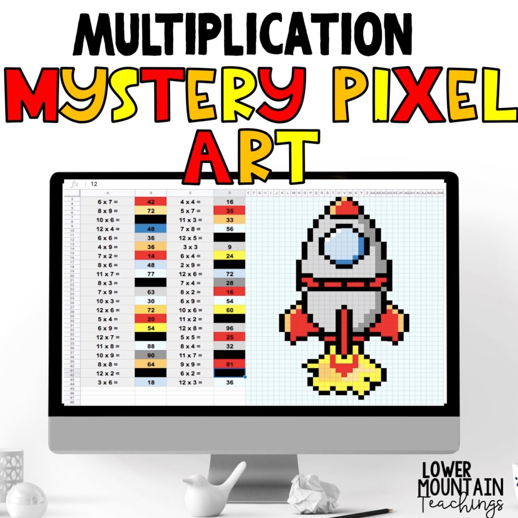 Multiplication Single Digit Mystery Pixel Art | Made By Teachers
