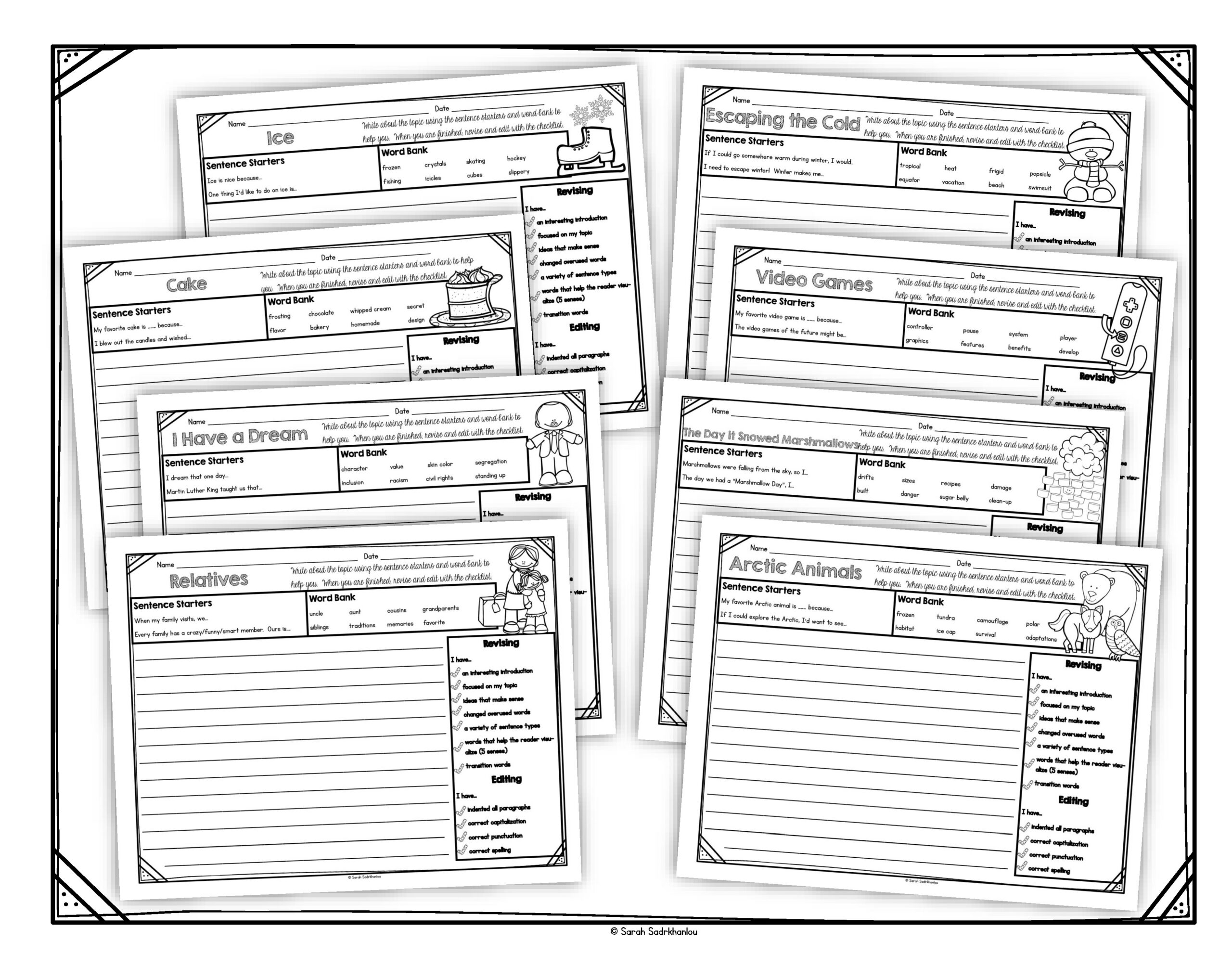 January Monthly Writing Journal No Prep Winter Writing Prompts | Made ...