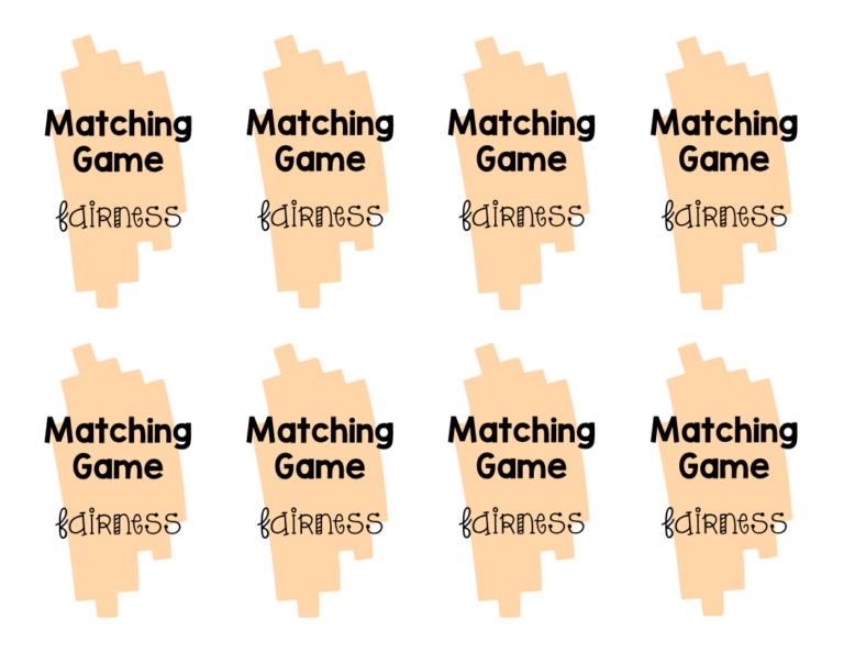 Fairness Matching Card Game | Made By Teachers