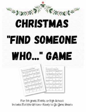 Find Someone Who - Christmas Game 5th middle or high school social ...