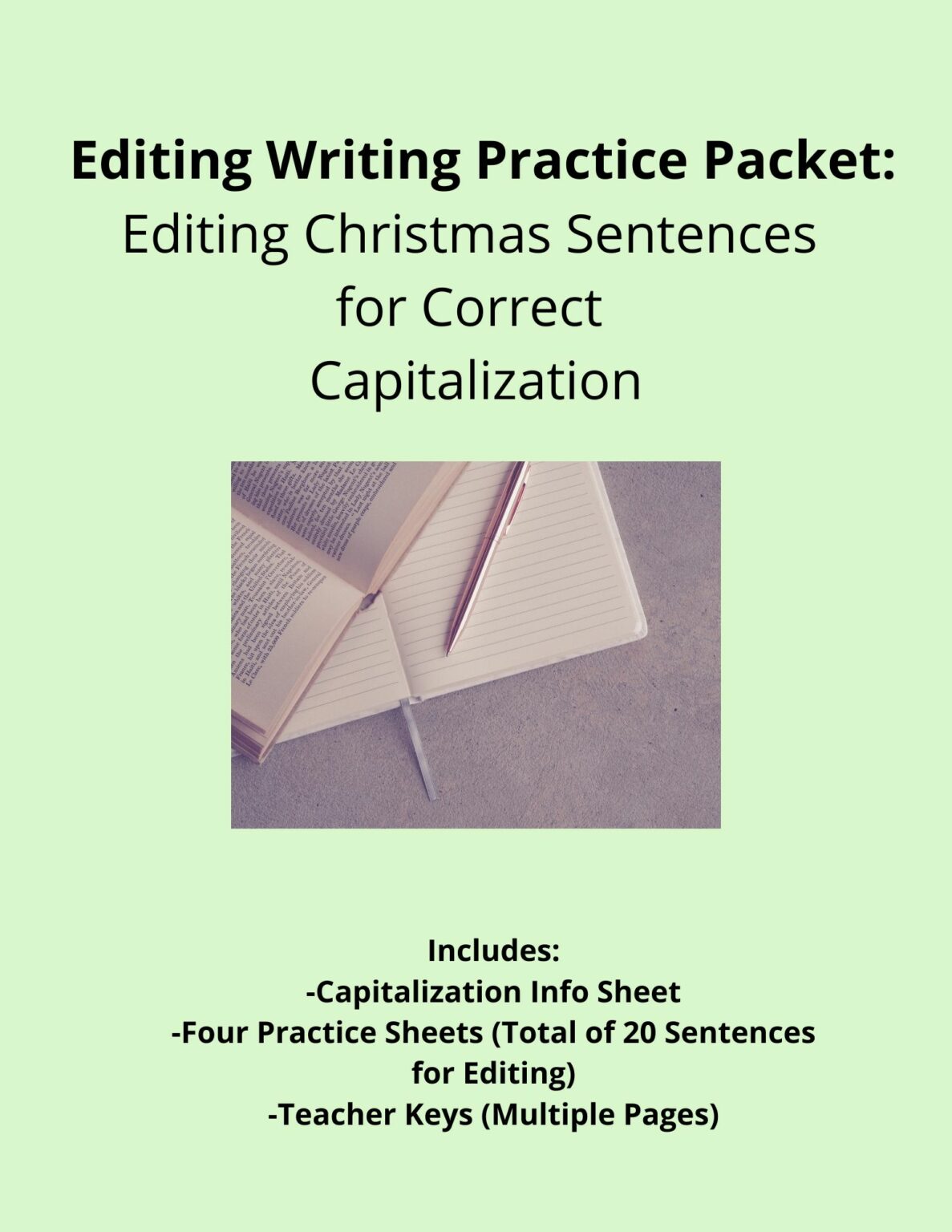 ELA Christmas Editing Writing Correct Capitalization -middle high ...
