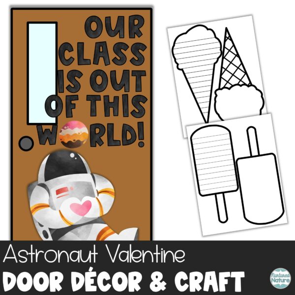 Valentine’s Day Door Display - Astronaut Ice Cream Bulletin Board with ...