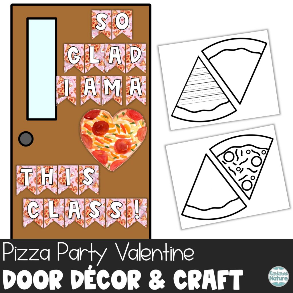 Valentine’s Day Pizza Party Door Display - Bulletin Board with Editable ...