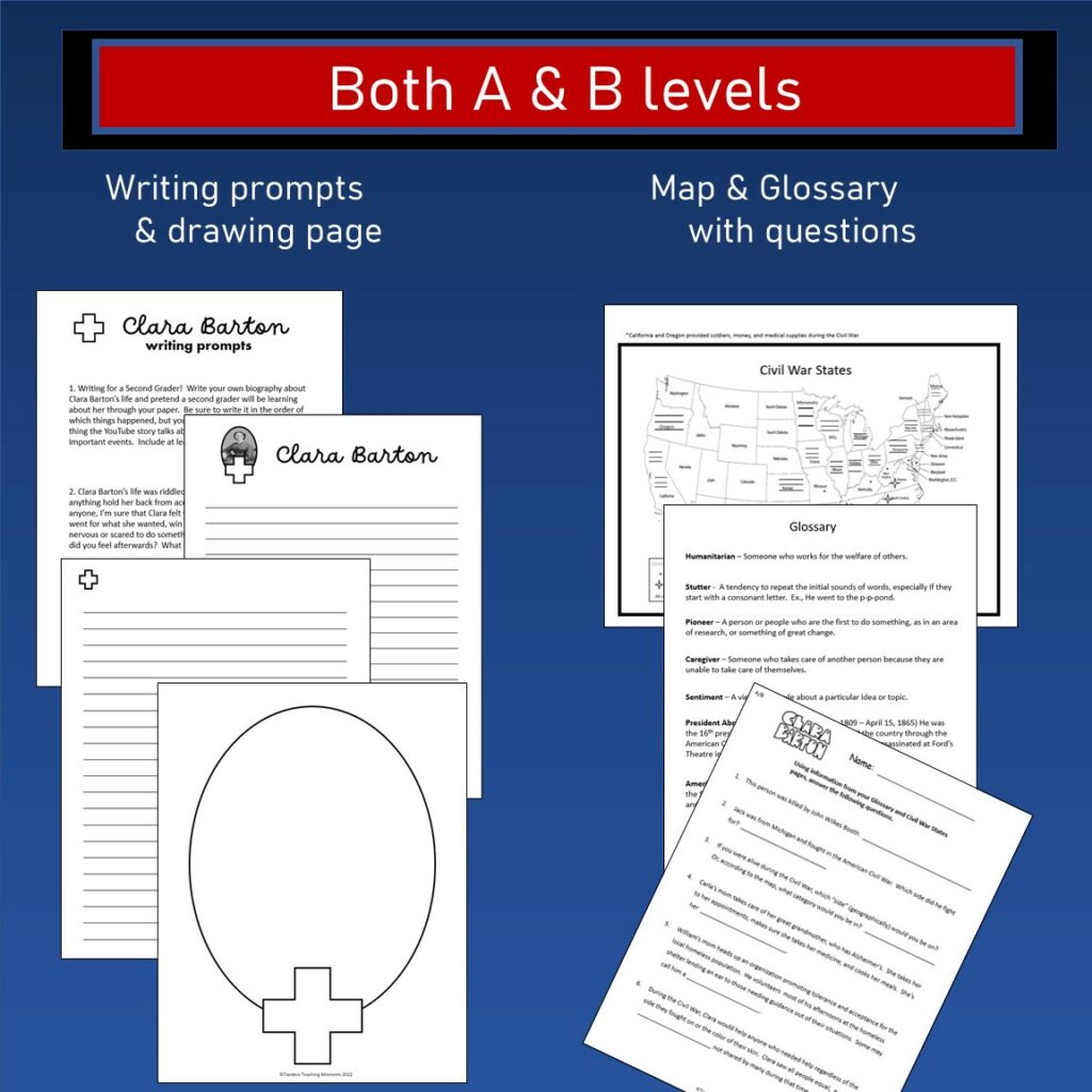 Clara Barton 4th-6th Teaching video & worksheets | Made By Teachers