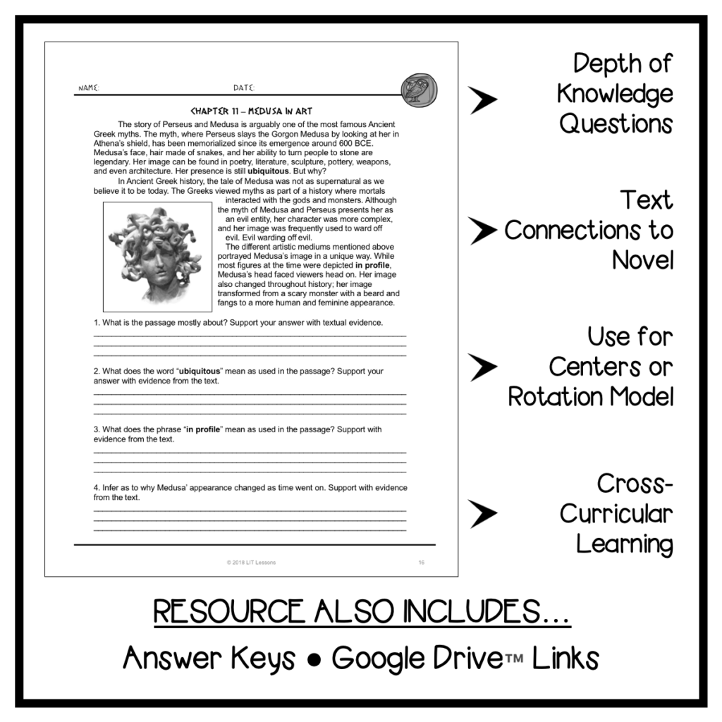 Percy Jackson and the Lightning Thief Novel Study | Made By Teachers