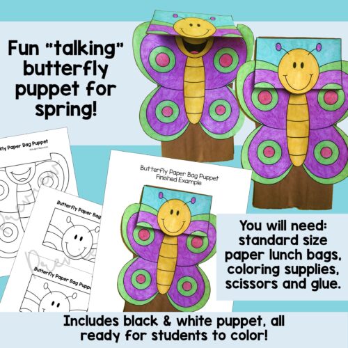 Butterfly Paper Bag Puppet | Spring Craft Activity | Made By Teachers