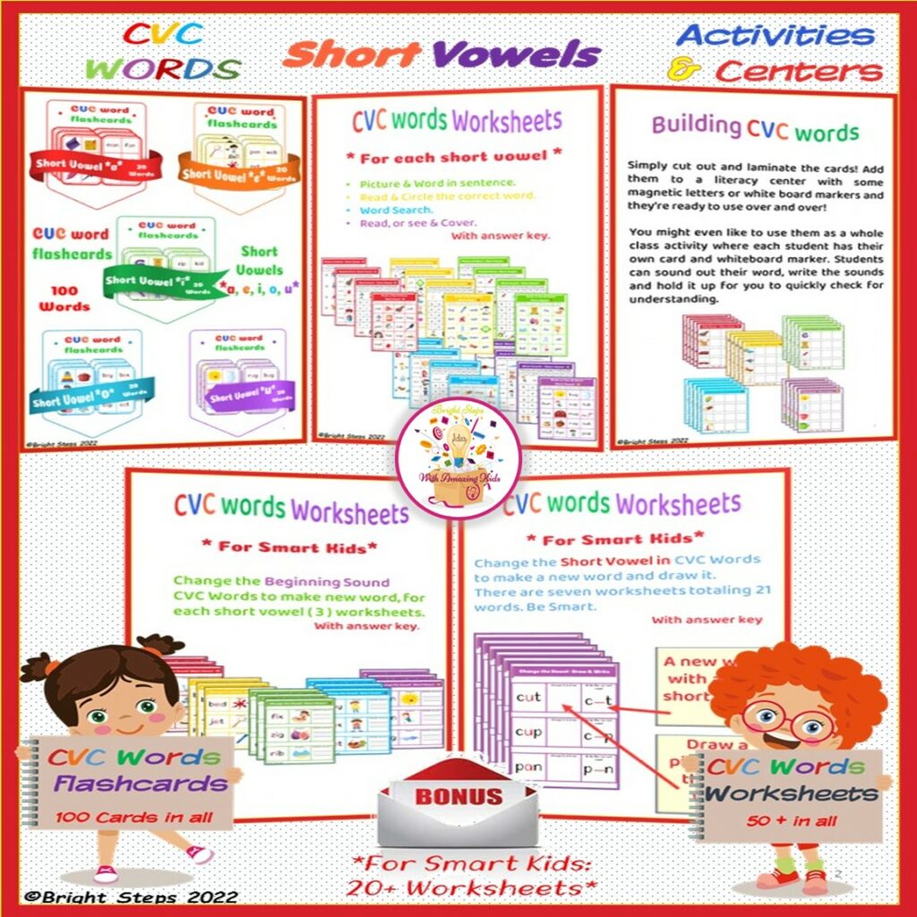 CVC Words Short Vowels Activities & Centers | Made By Teachers