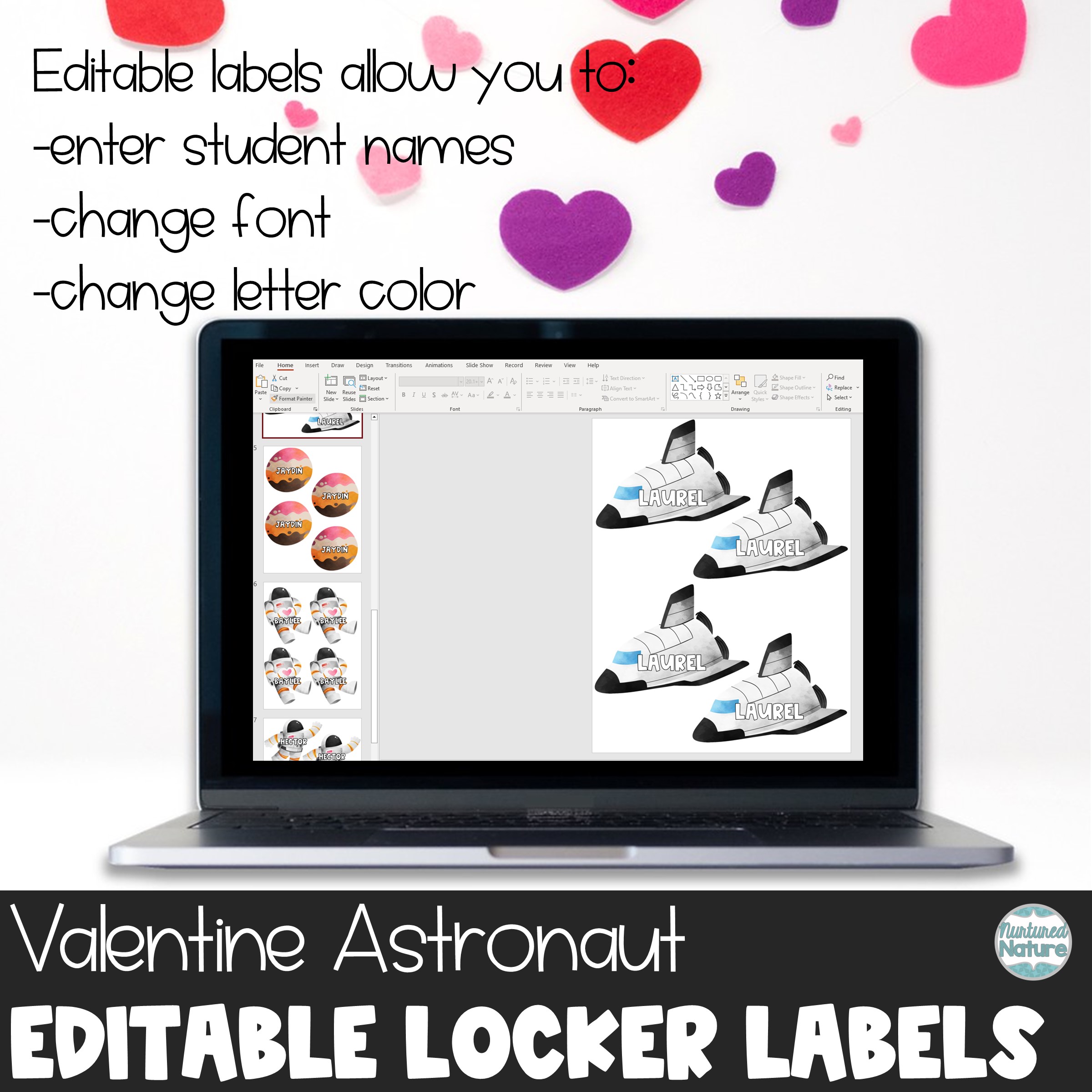 Astronaut Locker Labels - Editable Cubby Tags - Valentine’s Day ...