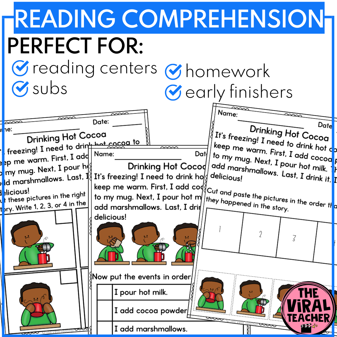 Winter Reading Comprehension and Questions and Sequencing Activities ...