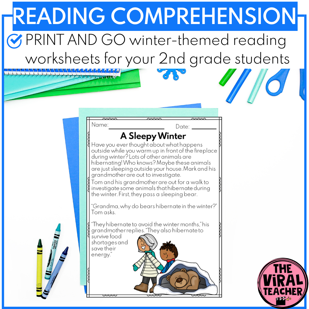 Winter Activities Winter Reading Passages with Comprehension Exercises ...