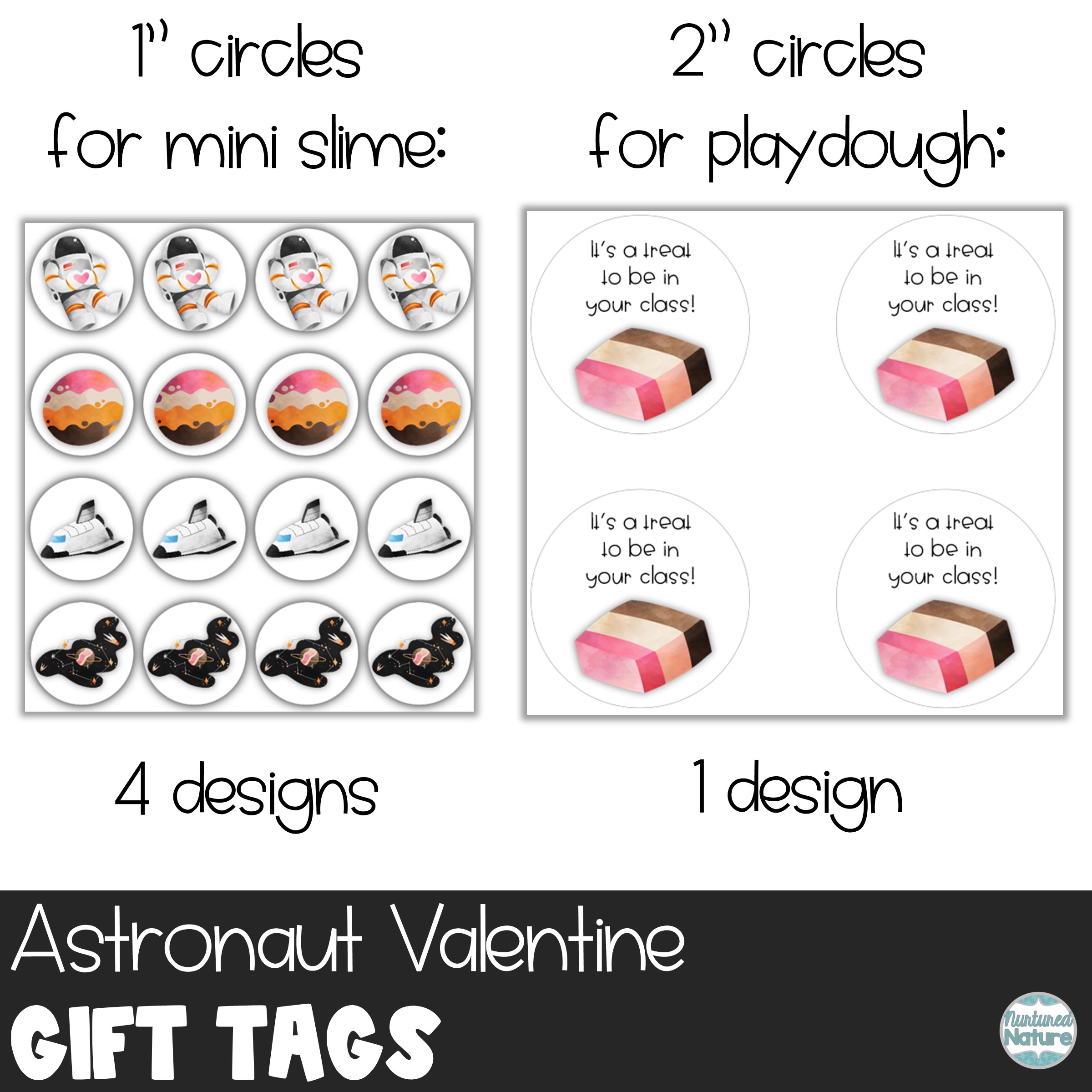 Valentine’s Day Gift Tags for Student Gifts from Teacher - Astronaut ...