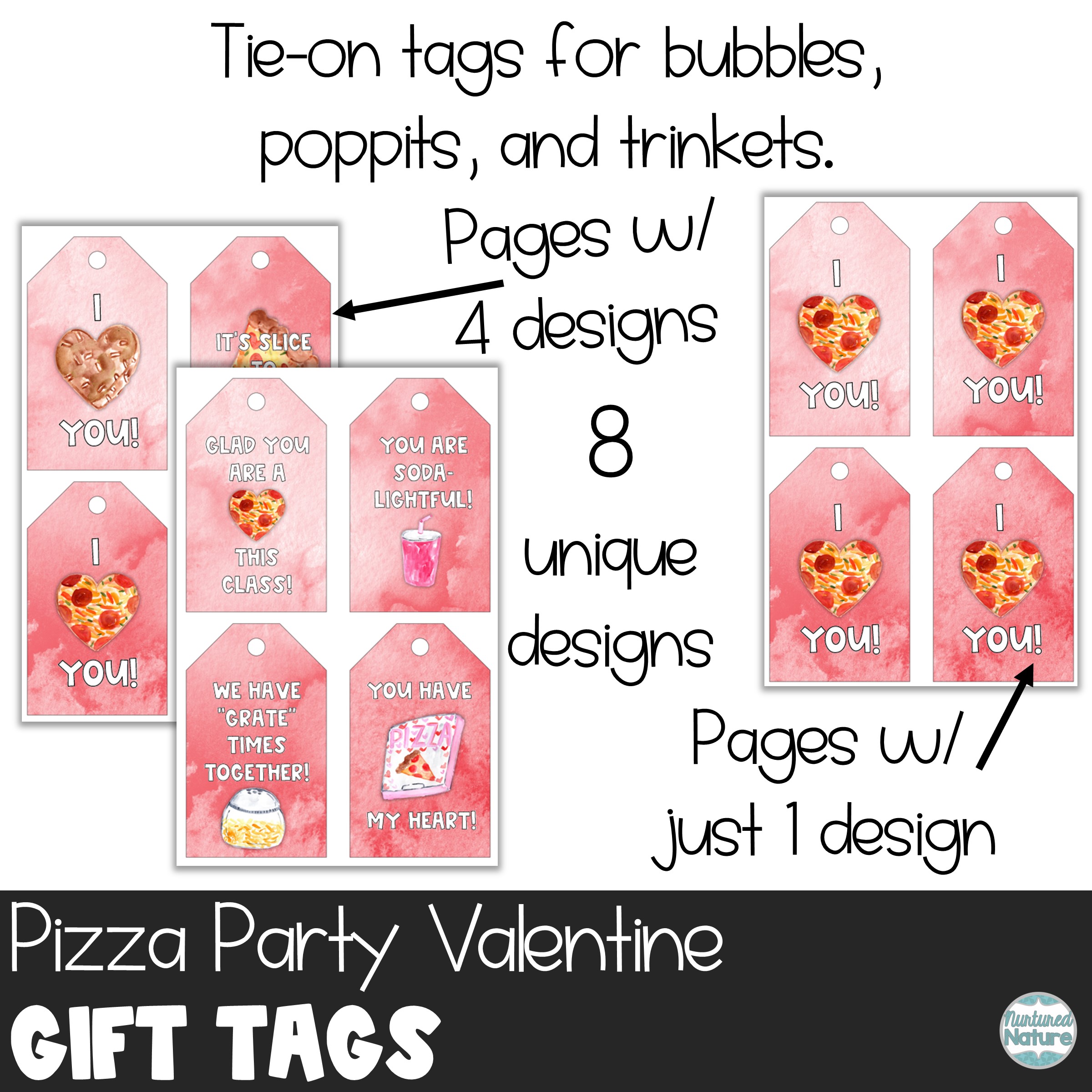Valentine’s Day Gift Tags for Student Gifts from Teacher - Pizza Party ...