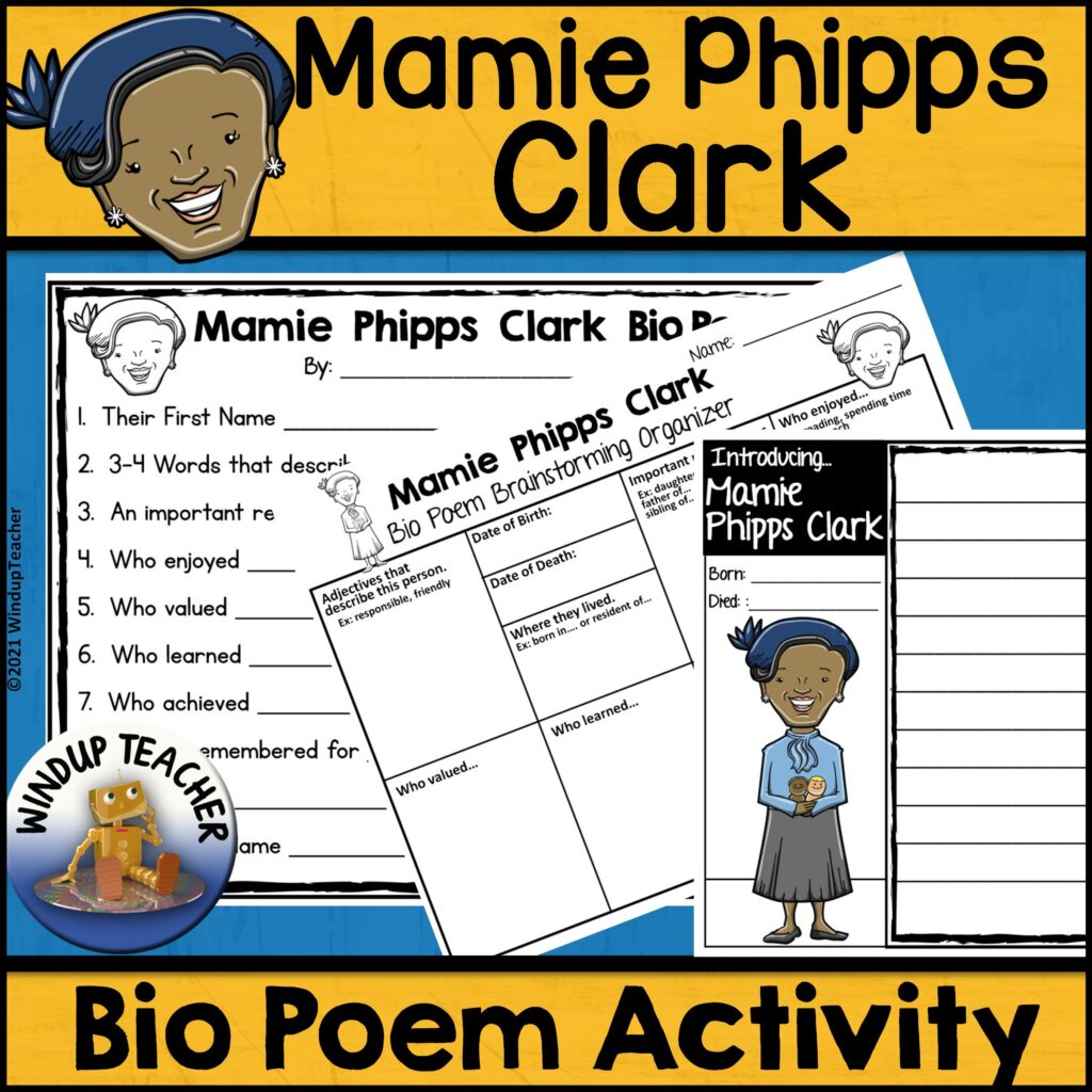 Mamie Phipps Clark Biography Poem Activity and Writing Paper | Made By ...