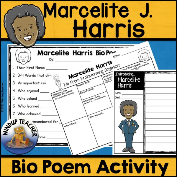 Marcelite Harris Biography Poem Activity and Writing Paper | Made By ...