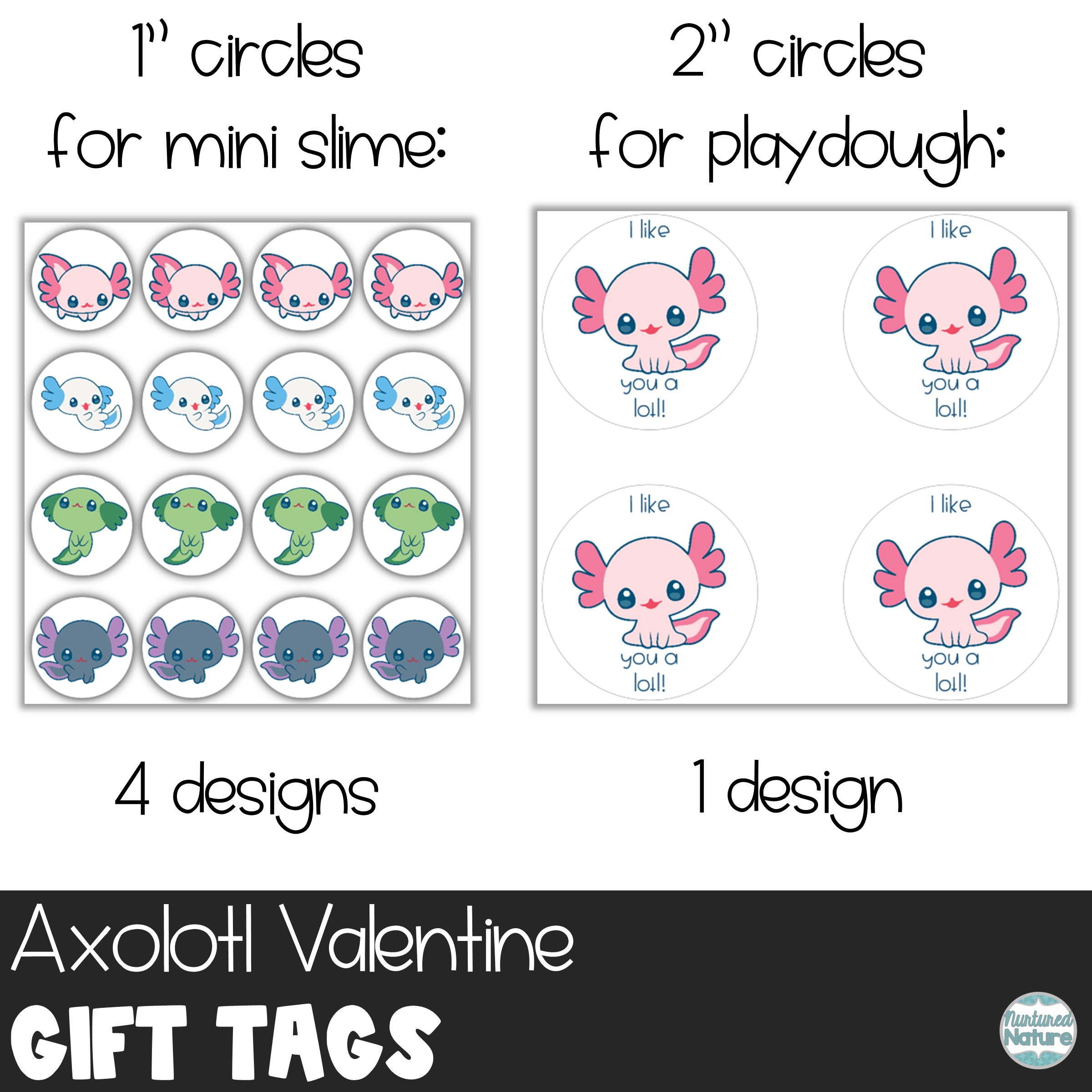 Valentine’s Day Gift Tags for Student Gifts from Teacher - Axolotl ...