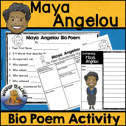 Maya Angelou Biography Poem Activity and Writing Paper - Made By Teachers