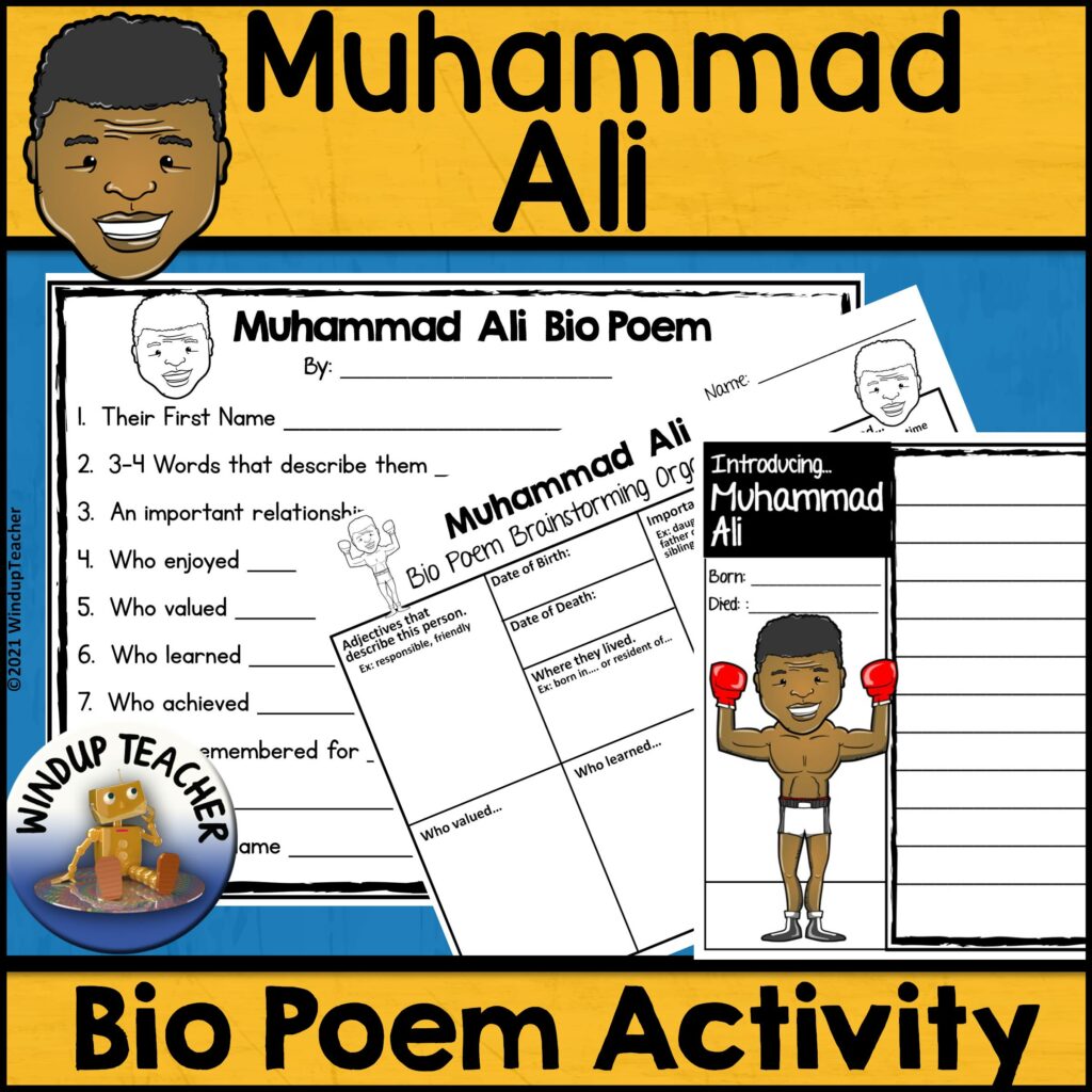 Muhammad Ali Biography Poem Activity and Writing Paper - Made By Teachers