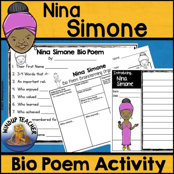 Nina Simone Biography Poem Activity and Writing Paper - Made By Teachers