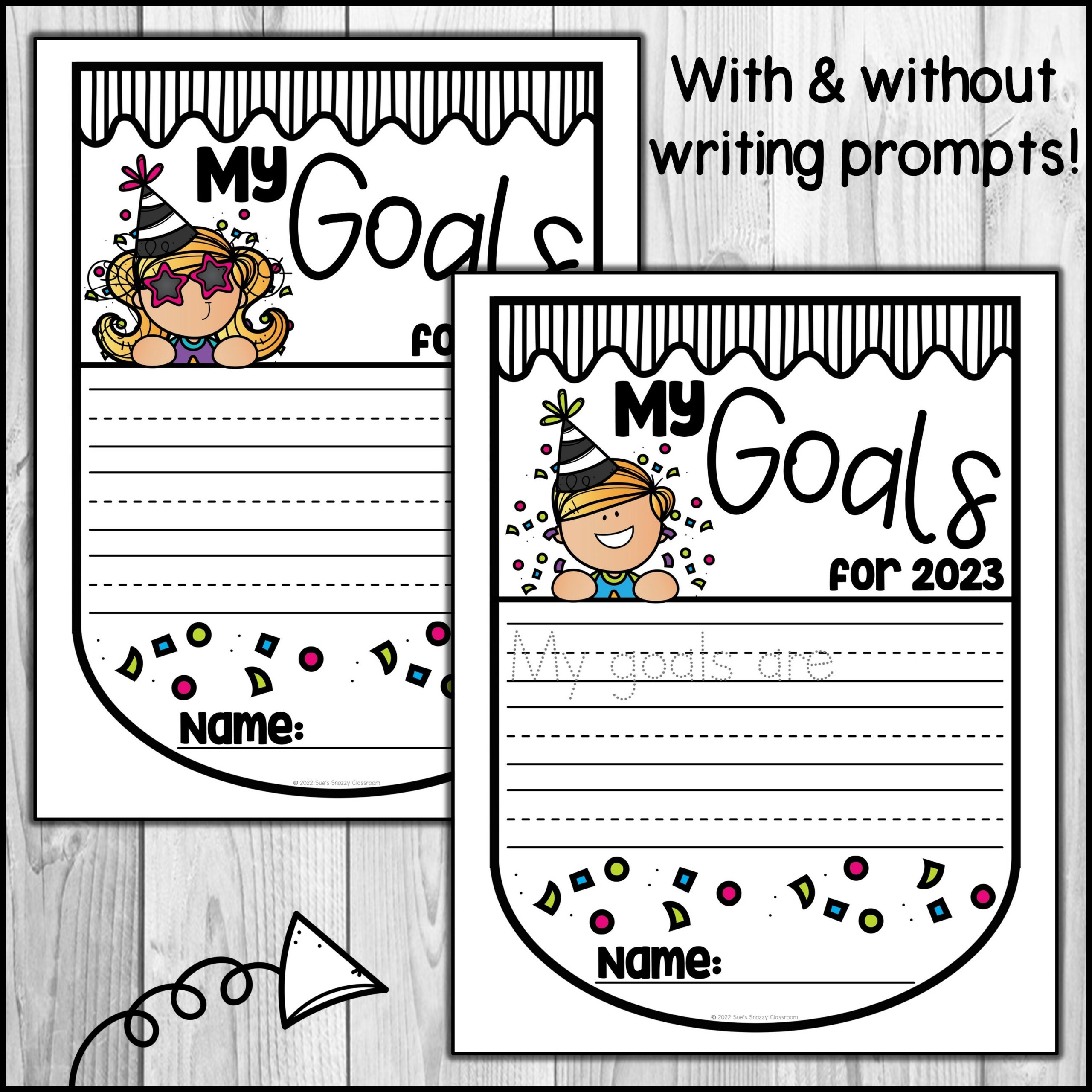 New Year Goals 2023 | Bulletin Board Writing Activity | New Year's ...