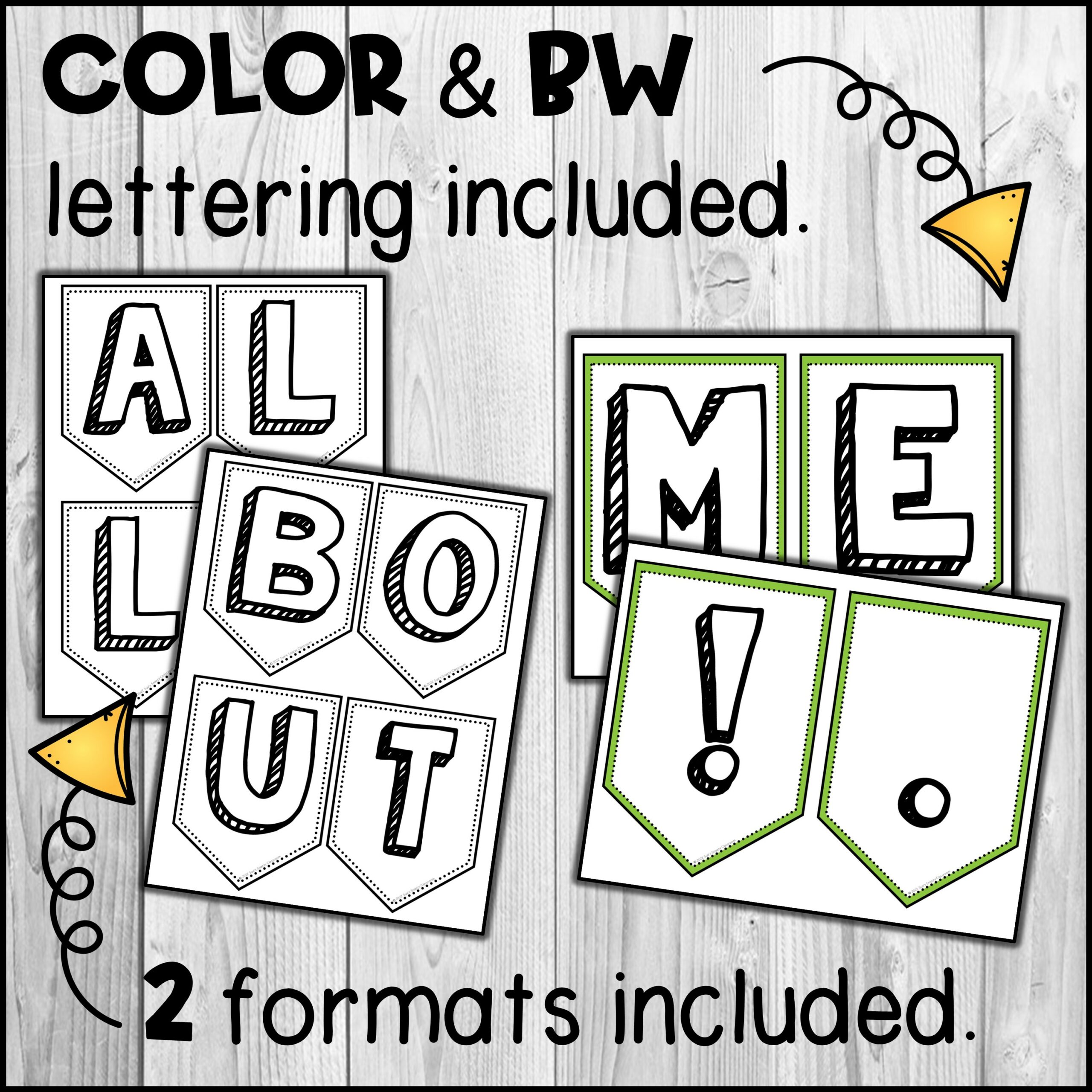 Back to School Bulletin Board | All About Me Pennant Activity | Made By ...