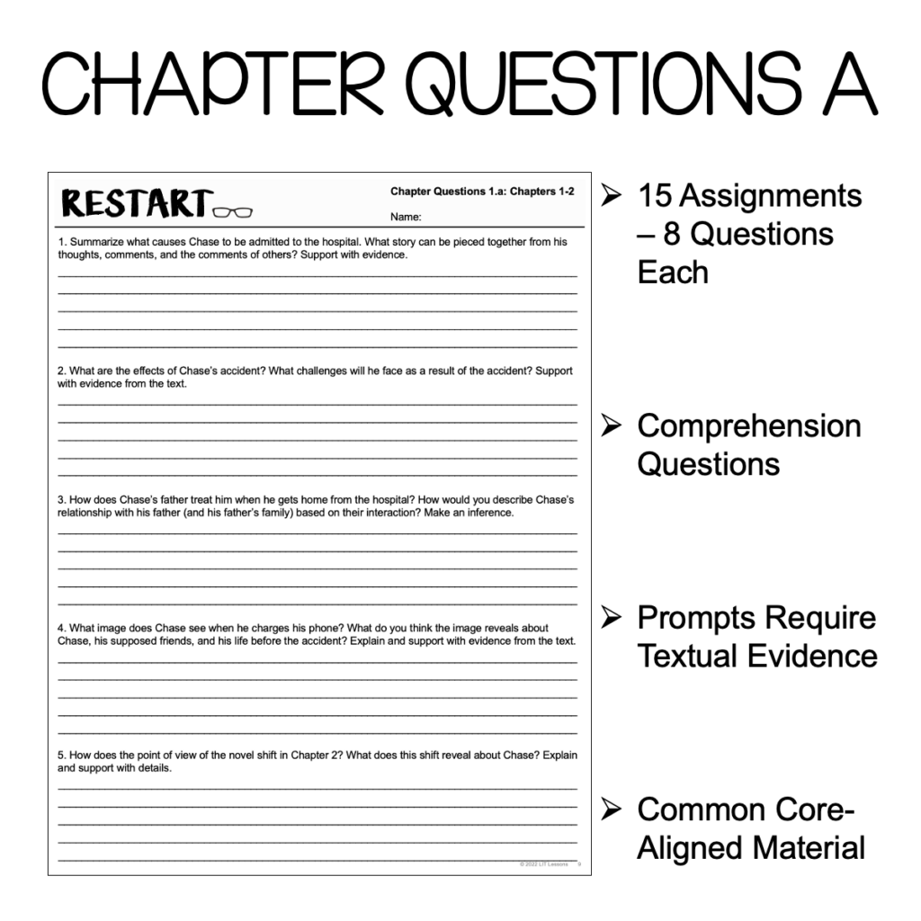 Restart by Gordon Korman Novel Study | Made By Teachers