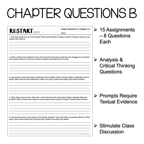 Restart by Gordon Korman Novel Study | Made By Teachers