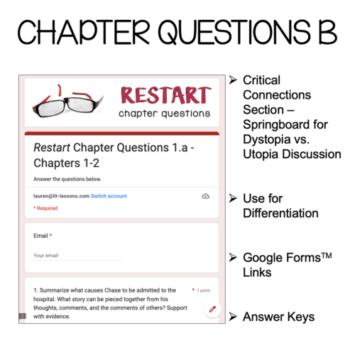 Restart by Gordon Korman Novel Study | Made By Teachers