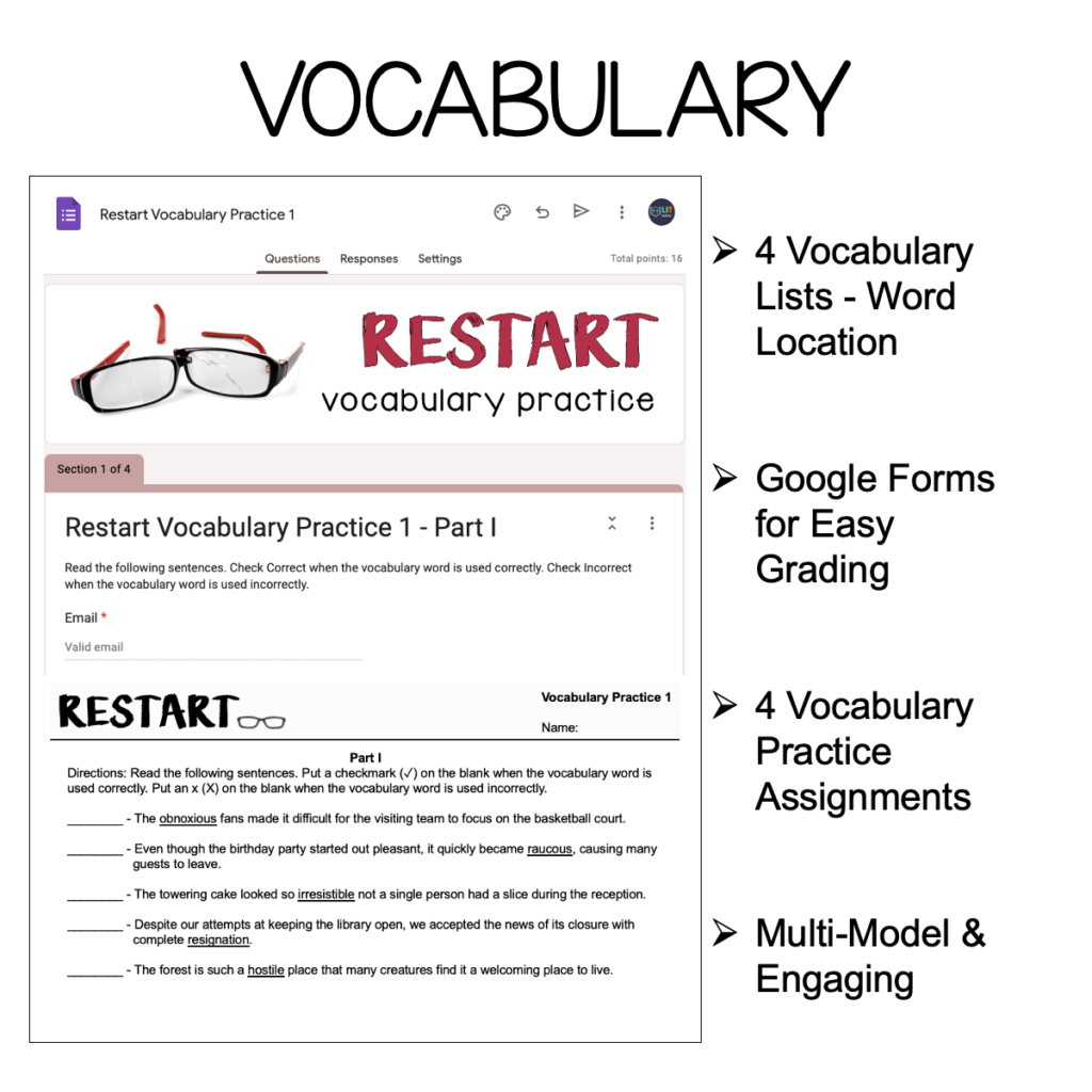 Restart Novel Study | Made By Teachers