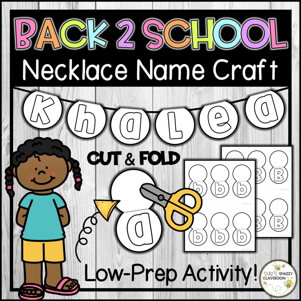 Back to School Necklace Name Craft | First Day of School Activity ...