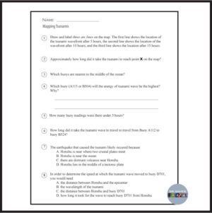 Tsunami Activity Mapping and Earthquake Worksheets | Made By Teachers