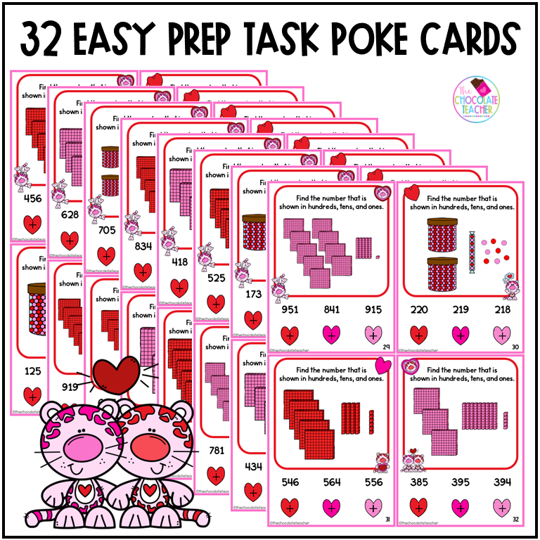 Valentine's Day Math - Place Value - Task Cards | Made By Teachers