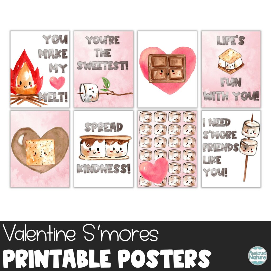 Valentine’s Day Bulletin Board Posters - Easy February Decor S’mores ...