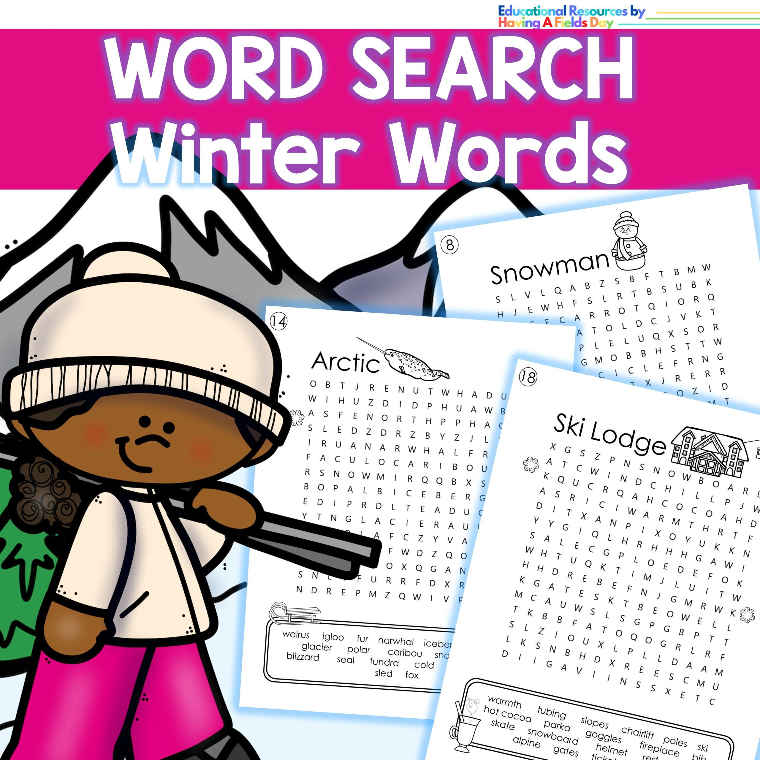 Winter Word Search Puzzles