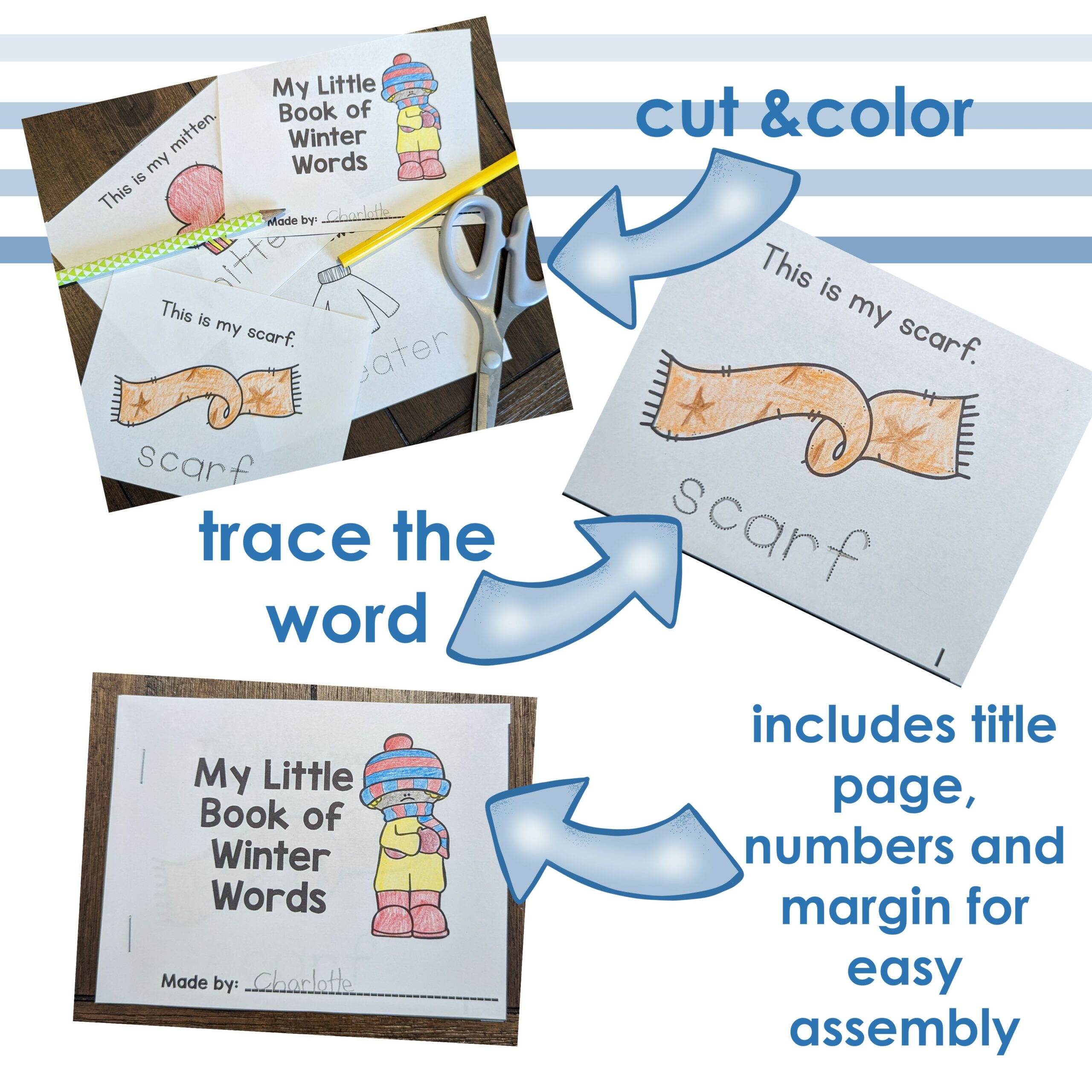 Winter Words Tracing Mini Book | Made By Teachers