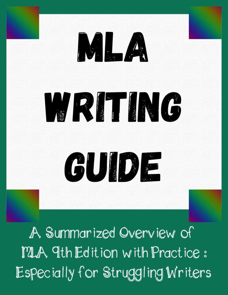 MLA Writing Guide - Practice summer essay 9th edition ELA high school ...