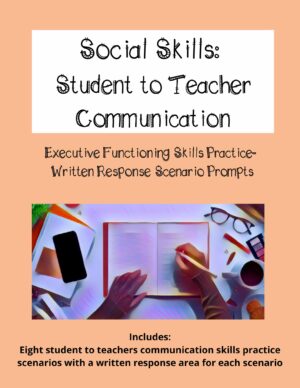 Executive Functioning Social Skills with Teachers ADHD Autism SPED high ...
