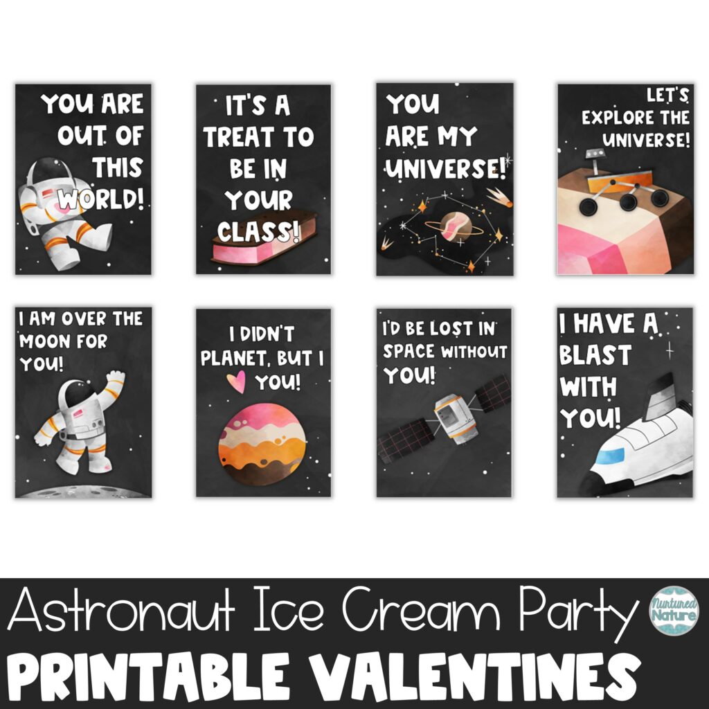 Valentine’s Day Cards from Teacher - Astronaut Ice Cream Party Gift for ...