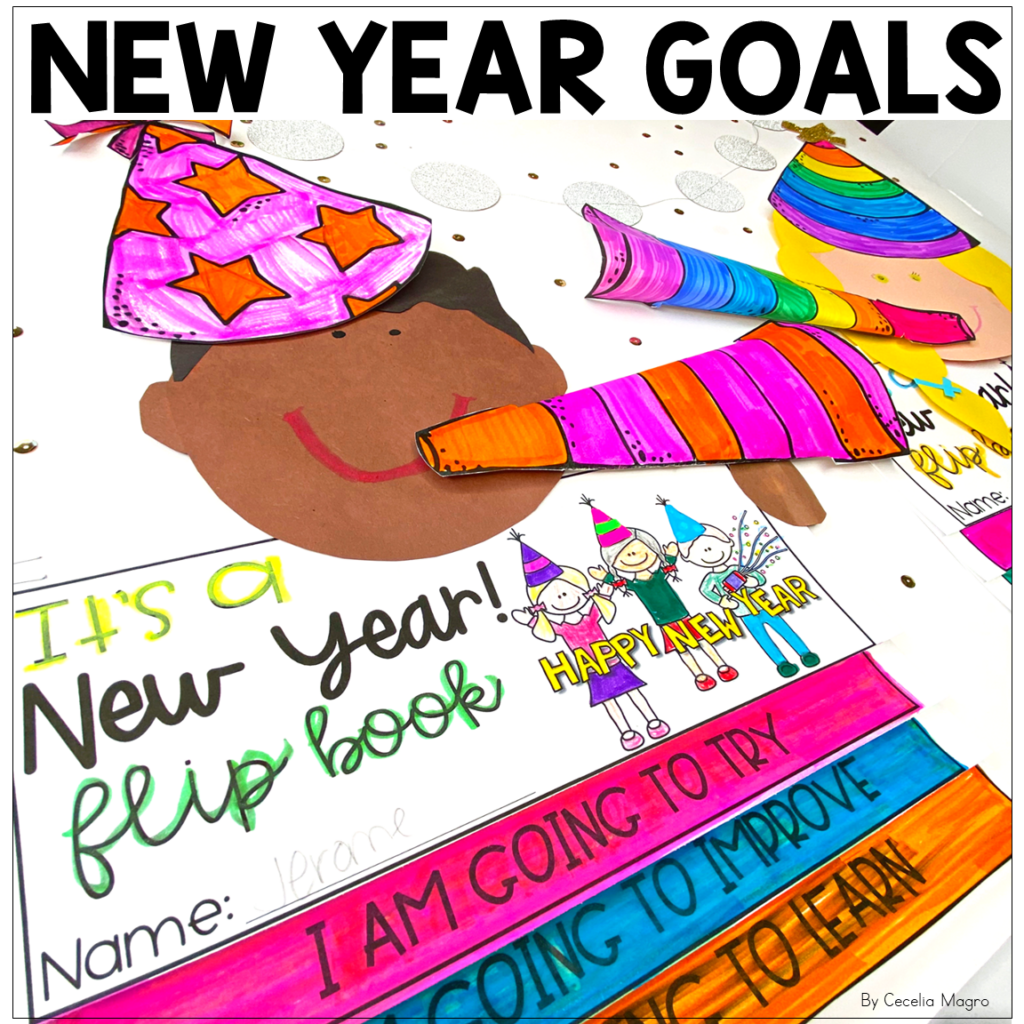 New Years 2023 New Year Resolution Craft Goal Flip Book | Made By Teachers