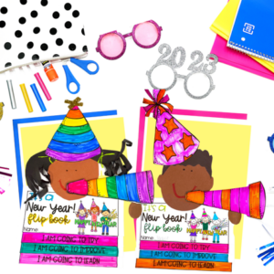 New Years 2023 New Year Resolution Craft Goal Flip Book | Made By Teachers