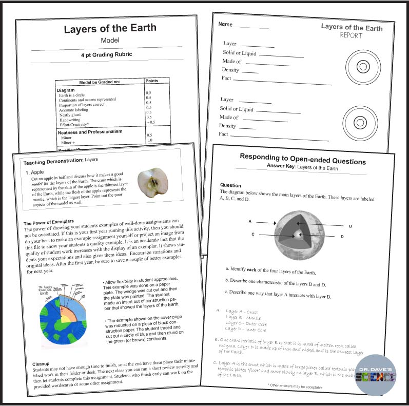 Layers of the Earth Activity Worksheets MS-ESS2-2 | Made By Teachers