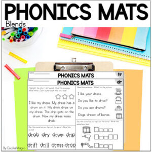 Phonics Mats Blends Decodable Phonics Activity Mats for Beginning ...