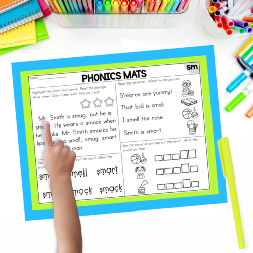 Phonics Mats Blends Decodable Phonics Activity Mats for Beginning ...